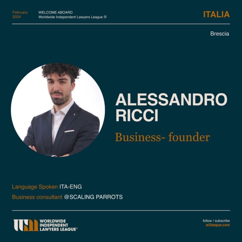 WELCOME ABOARD ALESSANDRO RICCI - Willeague